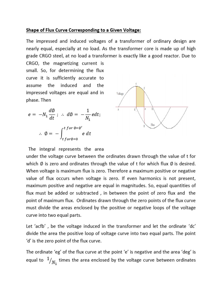 Flux and Voltage Curve Analysis in Transformers | PDF | Transformer ...