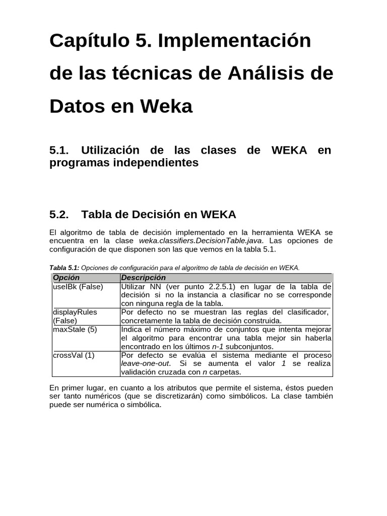 Técnicas de Análisis de Datos en WEKA | PDF | Algoritmos | Validación ...