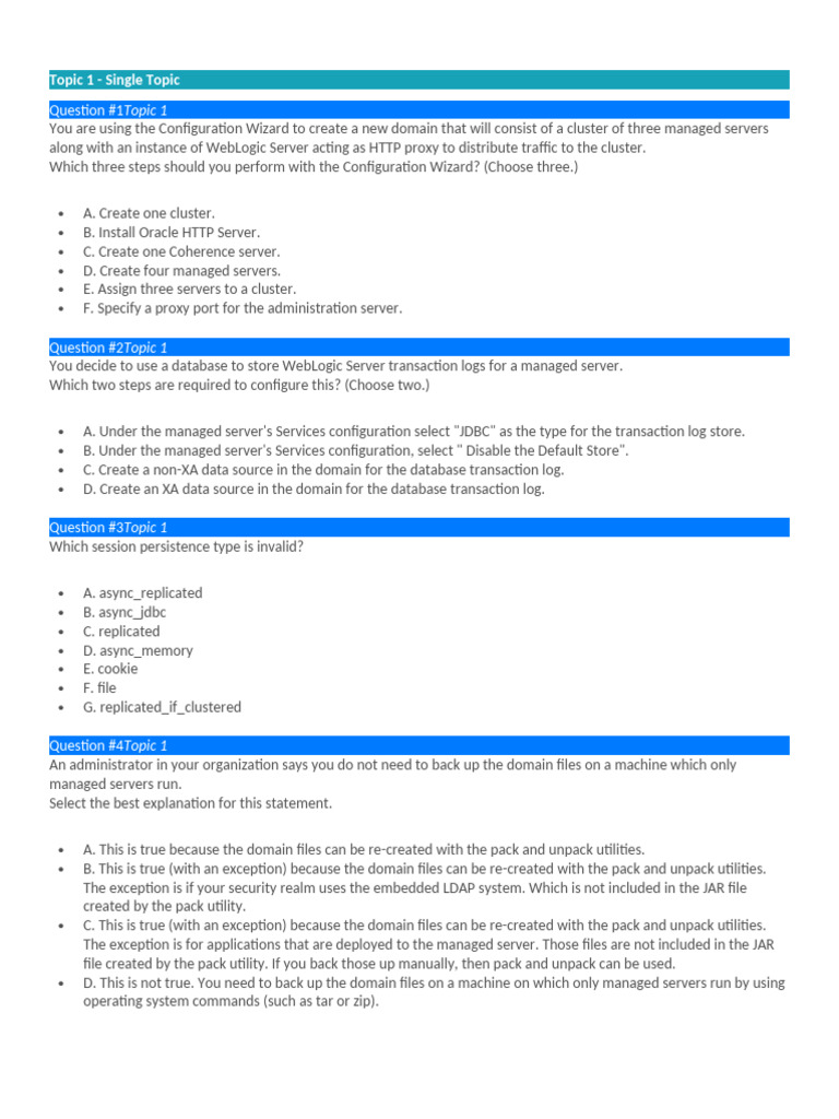 WebLogic Server Configuration Guide | PDF | Databases | Database ...