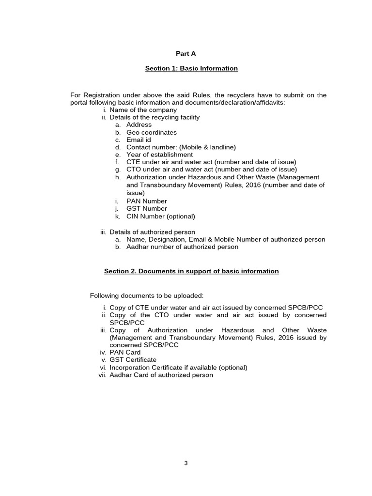 Approved SOP For E-Waste Recycler Registration-3-5 | PDF | Electronic Waste