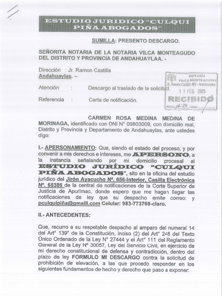 Descargo Notaria | PDF