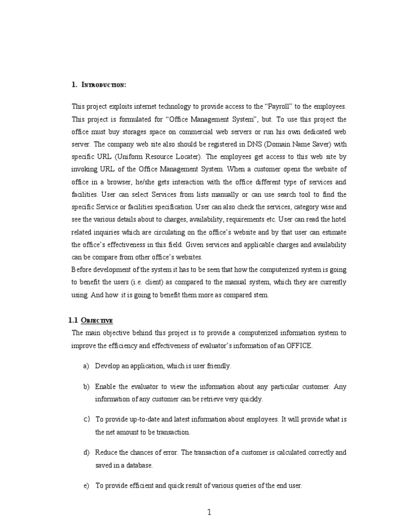 Office Management Pdf Feasibility Study Software Architecture