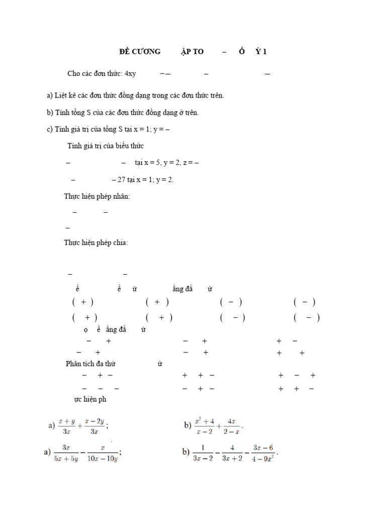 De Cuong On Tap Toan 8 Cuoi Ky 1 | PDF