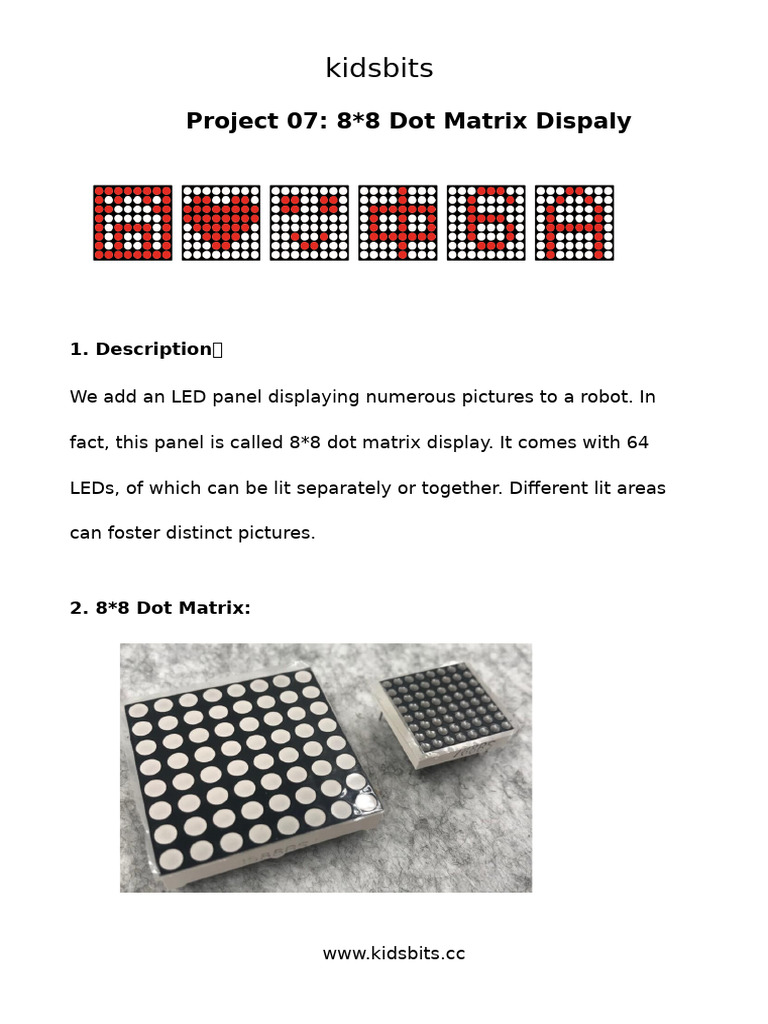 Project 07 Dot Matrix Dispaly | PDF | Light Emitting Diode | Matrix ...