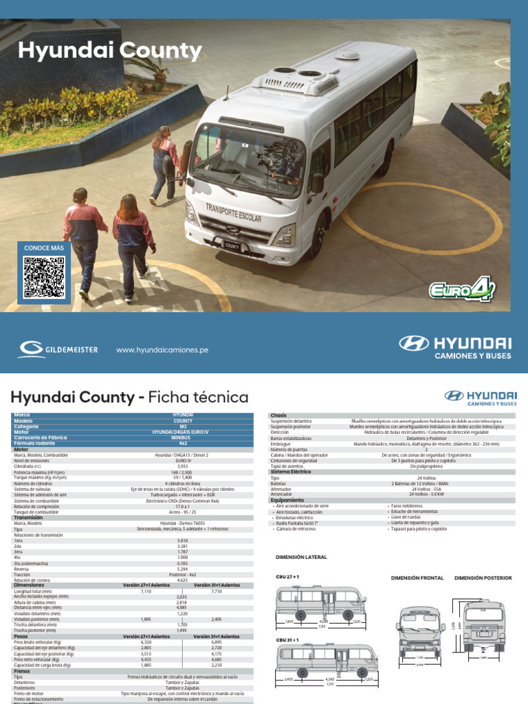 Ficha Técnica Hyundai County Minibus | PDF | Industria automotriz ...