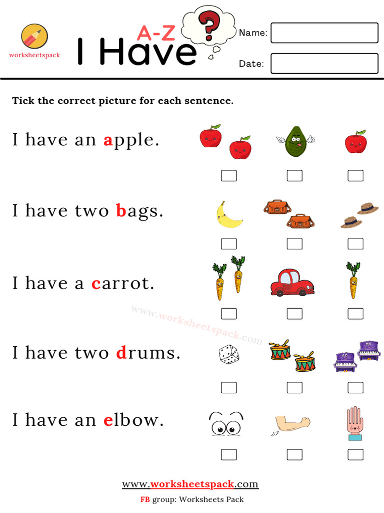 Kindergarten Simple Sentences Worksheet | PDF