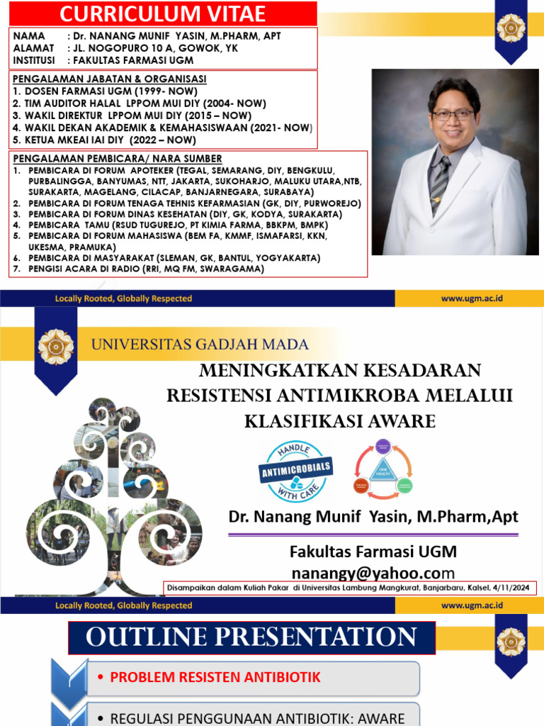 Kuliah Pakar ULM - Antibiotik Bijak Dengan Aware | PDF