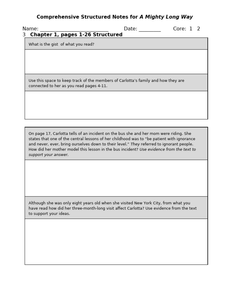Chapter Summaries for A Mighty Long Way | PDF | Society Of The United ...
