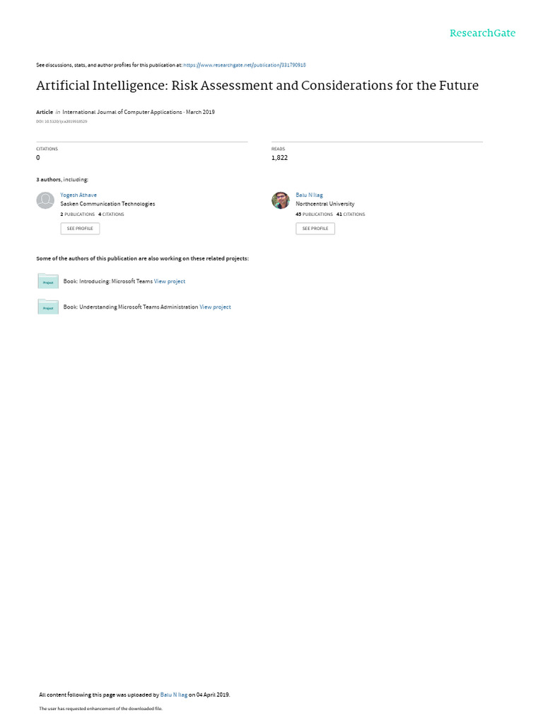 Artificial Intelligence Risk Assessment and Consid | PDF | Artificial ...