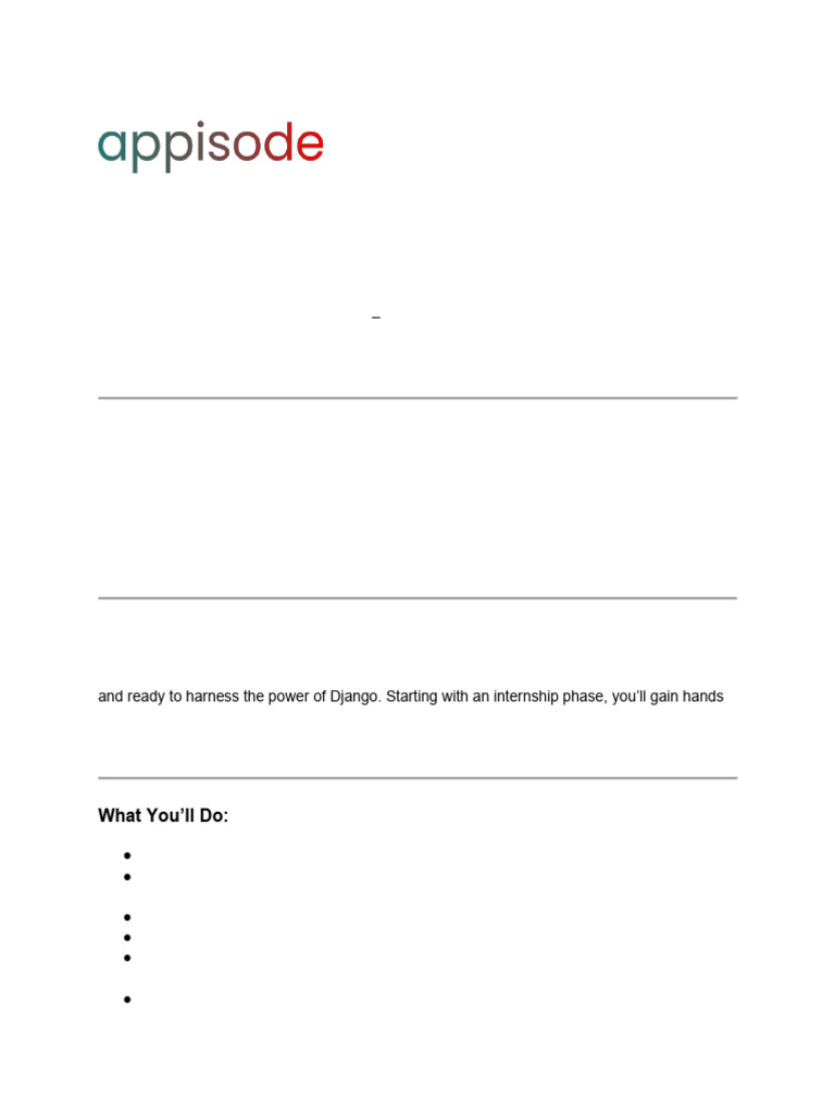 Django Developer Internship in Bengaluru | PDF | Computing