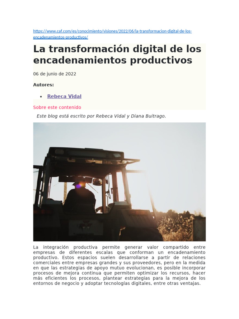 Encadenamientos Productivos | PDF | Agricultura | Big Data