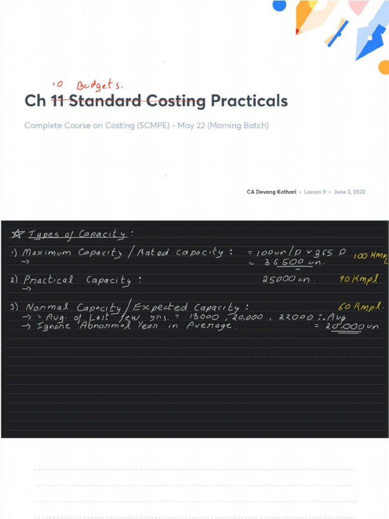 CH 11 Standard Costing Practicals With Anno | PDF
