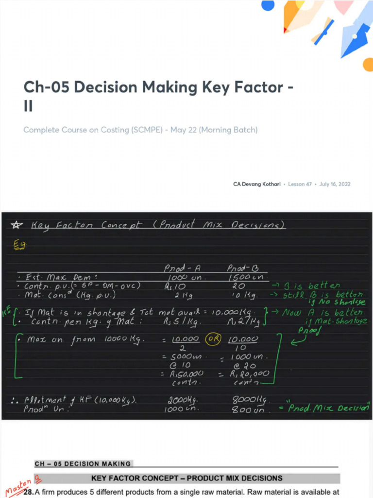 Ch05 Decision Making Key Factor II With Anno | PDF