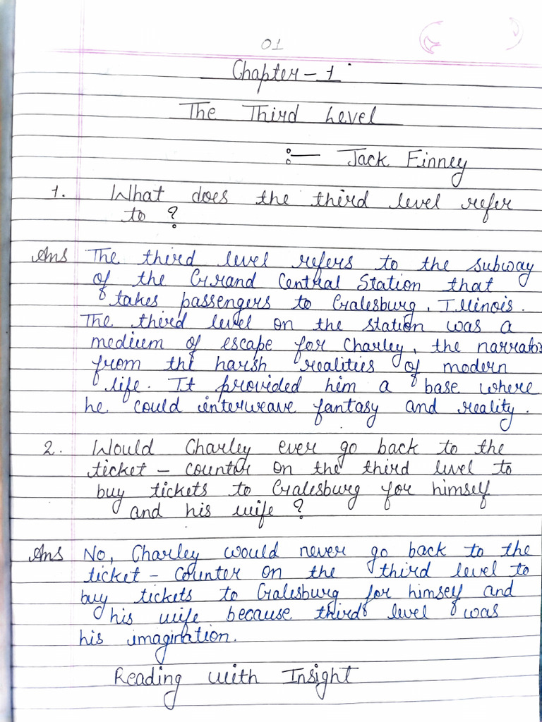 Class 12 The Third Level Questions and Answers 2 | PDF