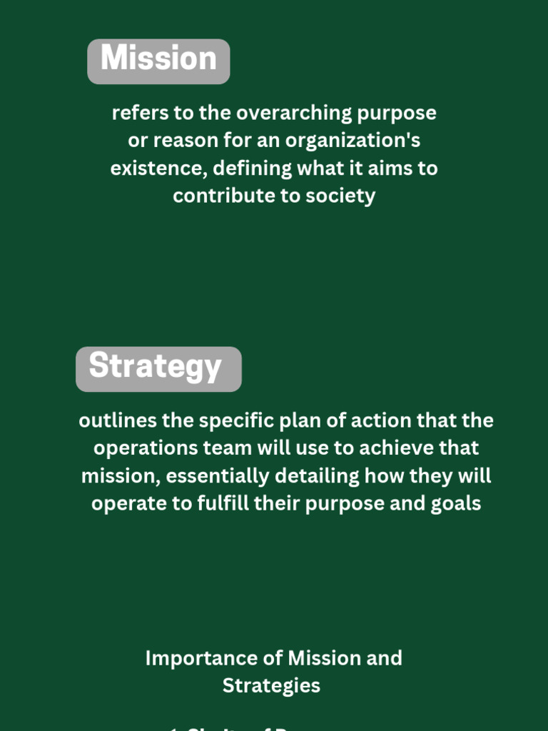 Importance of Mission and Strategy | PDF