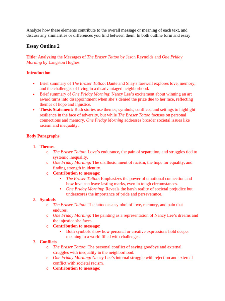 Analyze How These Elements Contribute To The Overall Message or Meaning ...