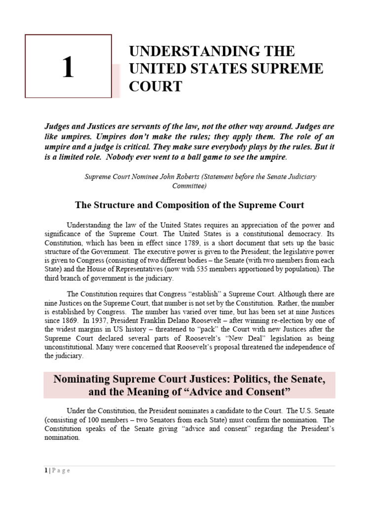 Understanding the U.S. Supreme Court | PDF | Supreme Court Of The ...