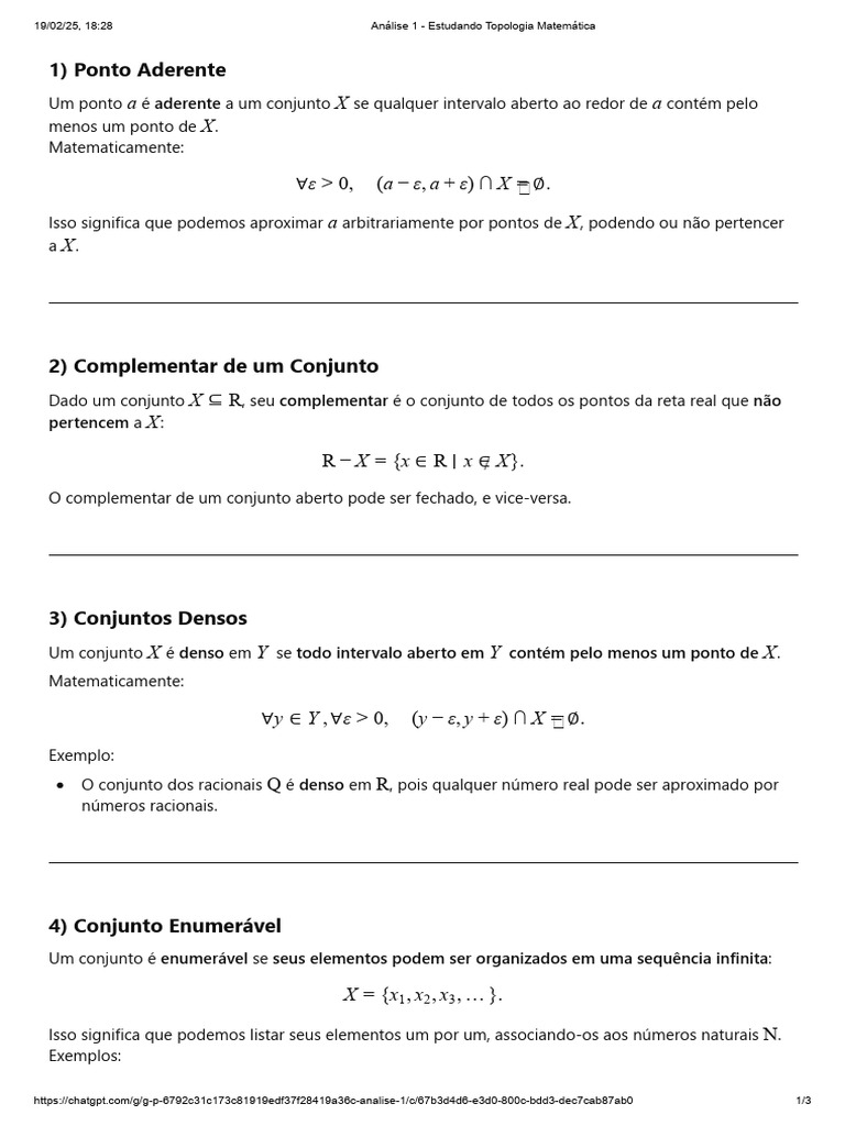 Análise 1 - Estudando Topologia Matemática 1 | PDF | Número real ...