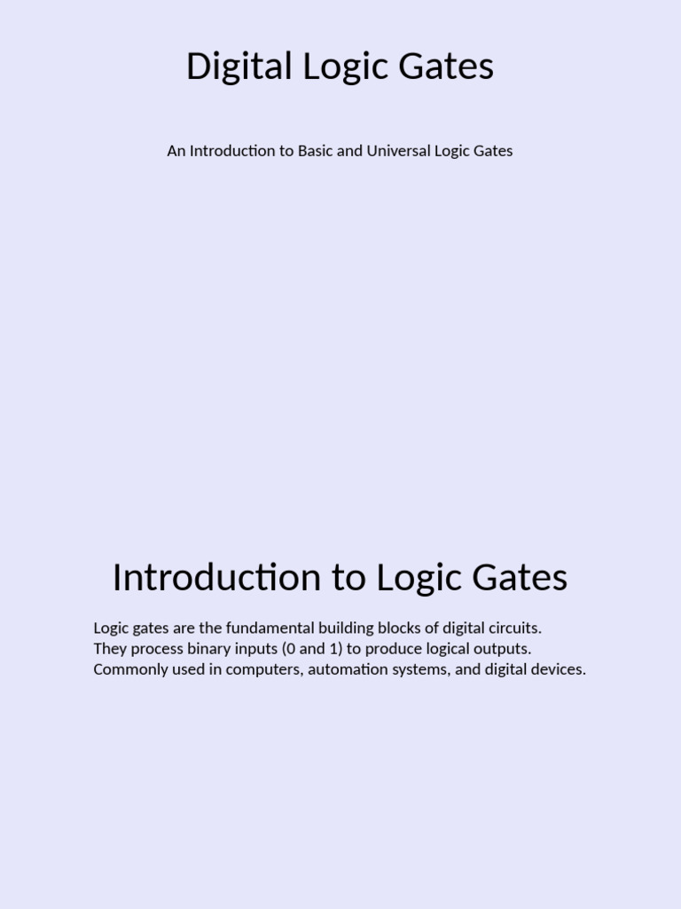Digital Logic Gates Updated | PDF