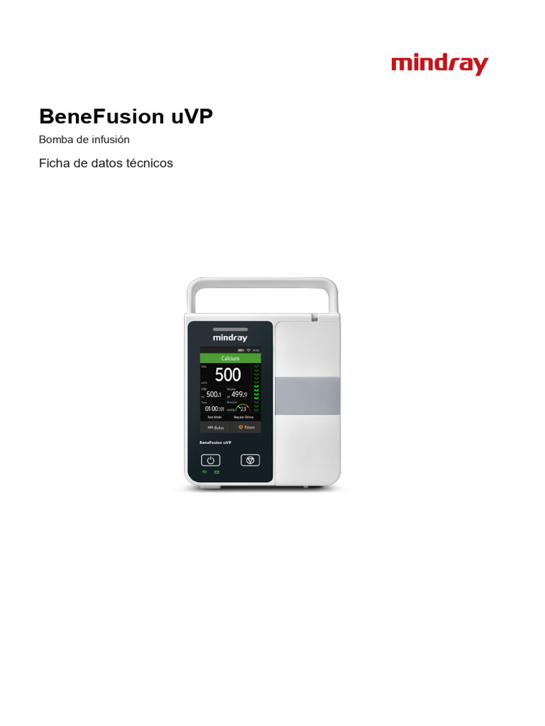Ficha Técnica Bomba Infusión BeneFusion uVP | PDF