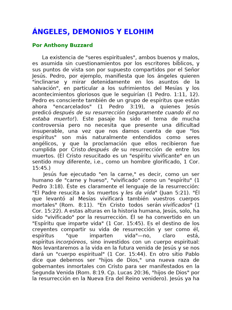 Ángeles - Demonios y ELHOIM | PDF | Demonios | Satán