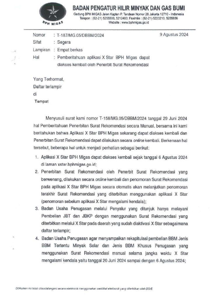 Surat - Masuk - EXT-748 (T-187 - MG.05 - DBBM - 2024) Send | PDF