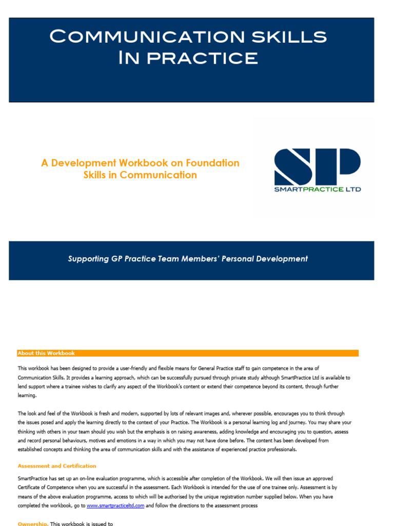 Communication Workbook | PDF | Communication | Nonverbal Communication