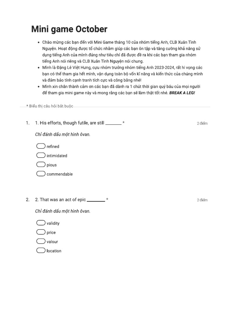 Mini Game Oct | PDF