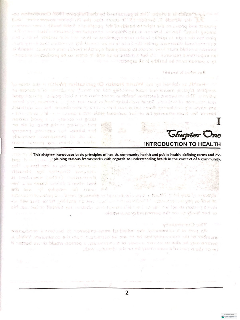 Chapter 1 Introduction To Health | PDF
