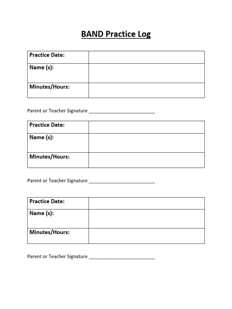 BAND+Practice+Log | PDF