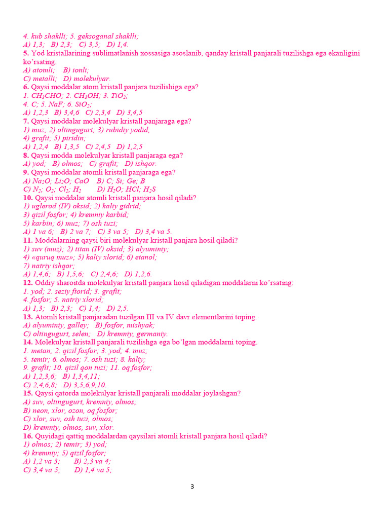 18 Kristall Panjara Va Ularning Turlari | PDF