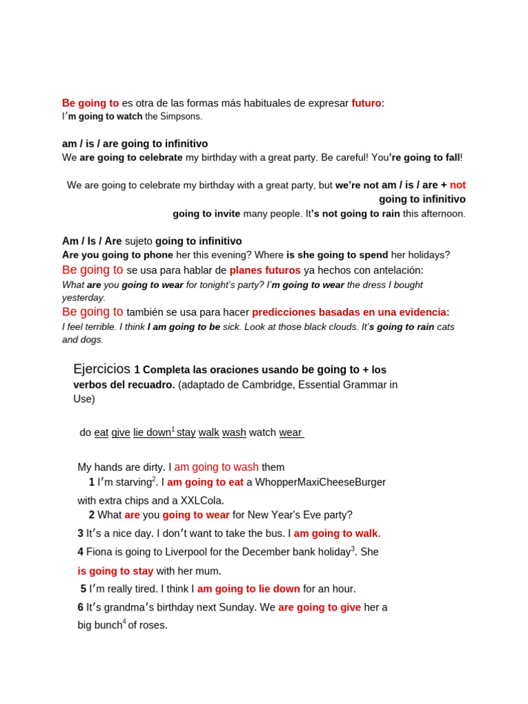 Understanding "Be Going To" for Future Plans | PDF