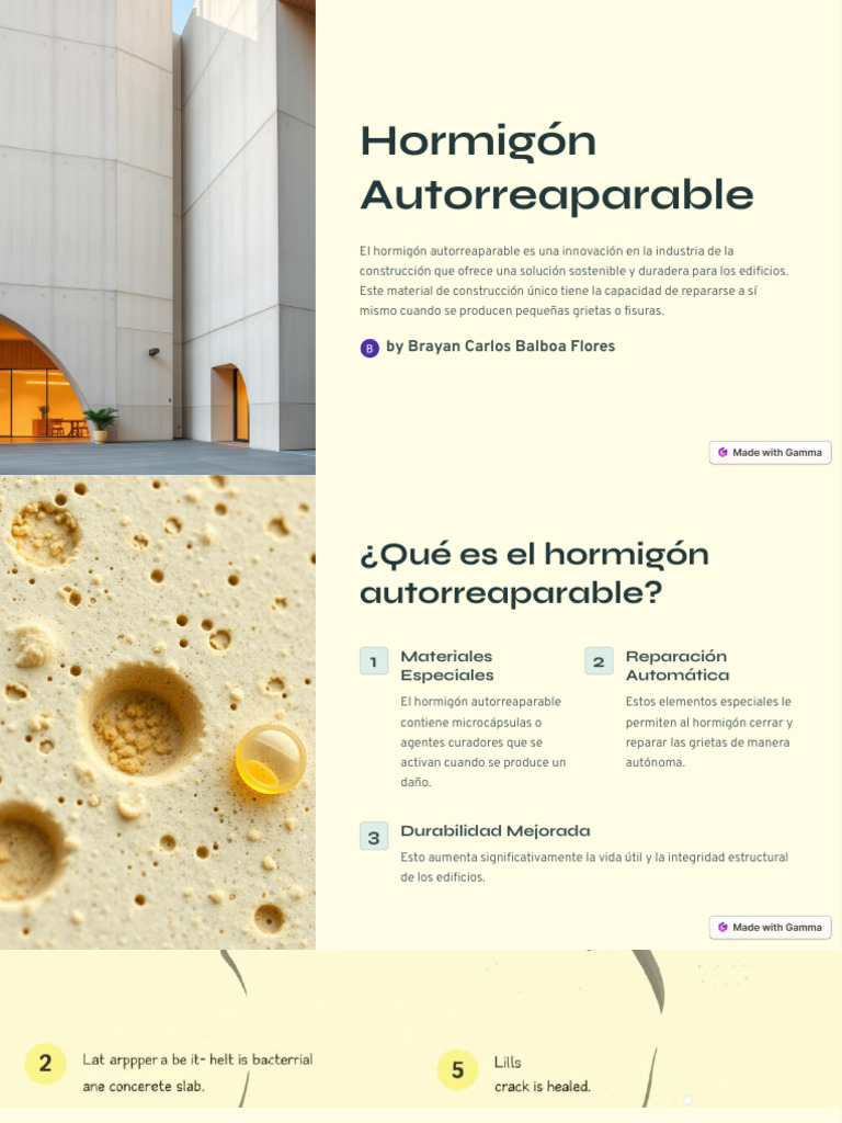 Hormigón Autorreparable: Innovación Sostenible | PDF | Hormigón ...