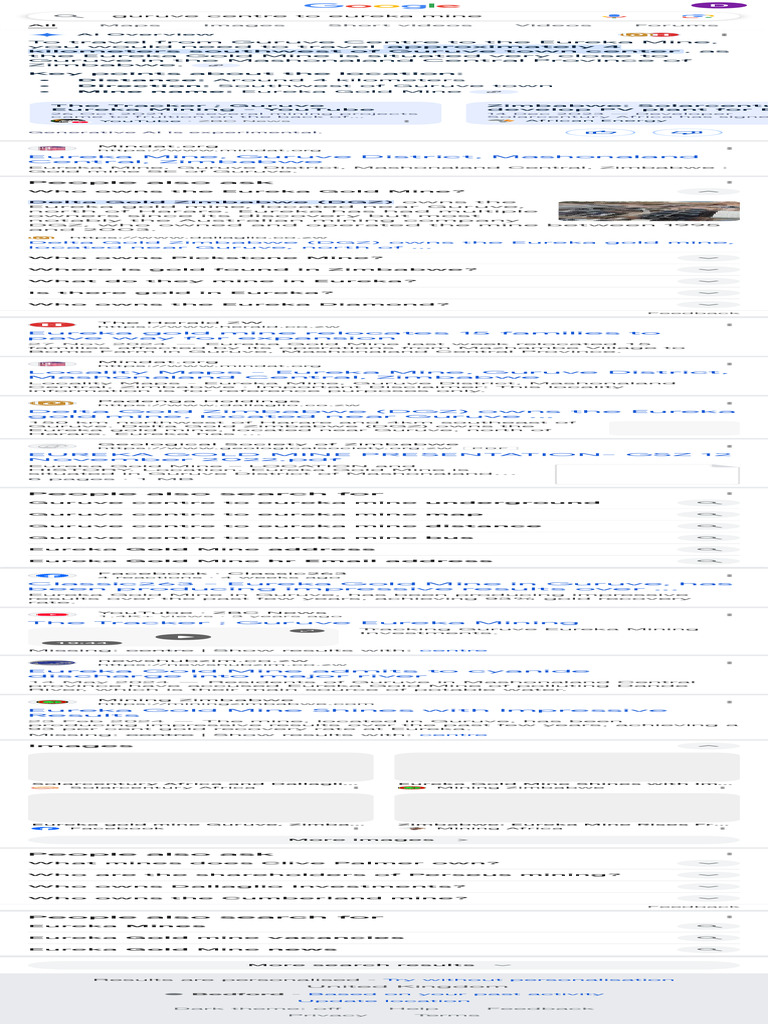 guruve centre to eureka mine - Google Search | PDF | Zimbabwe | Minerals