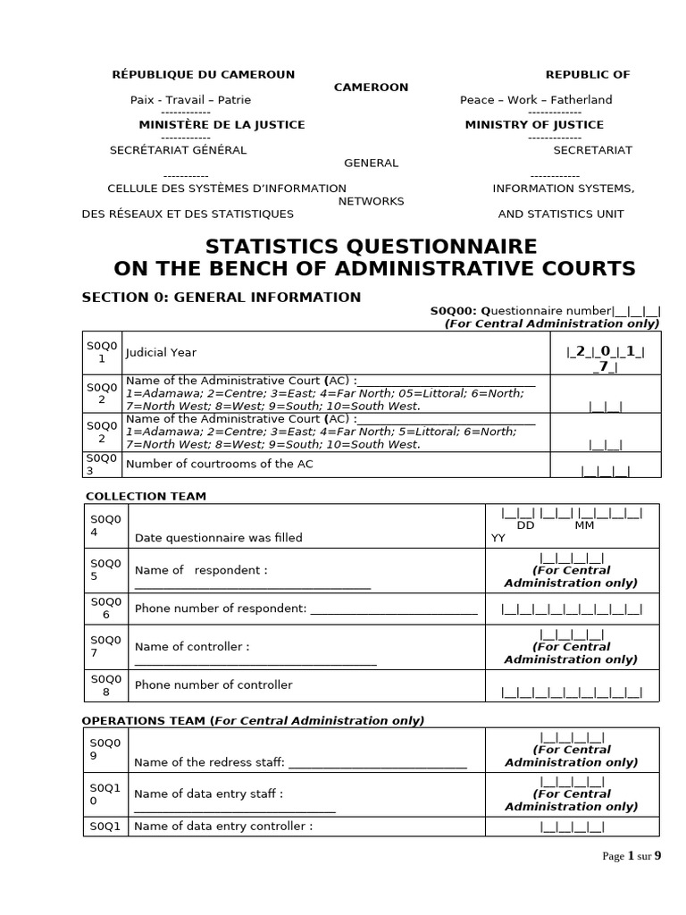 Final Questionnaire-Stat.-TA - TRADUCTION - FINAL2020 | PDF | Fine ...
