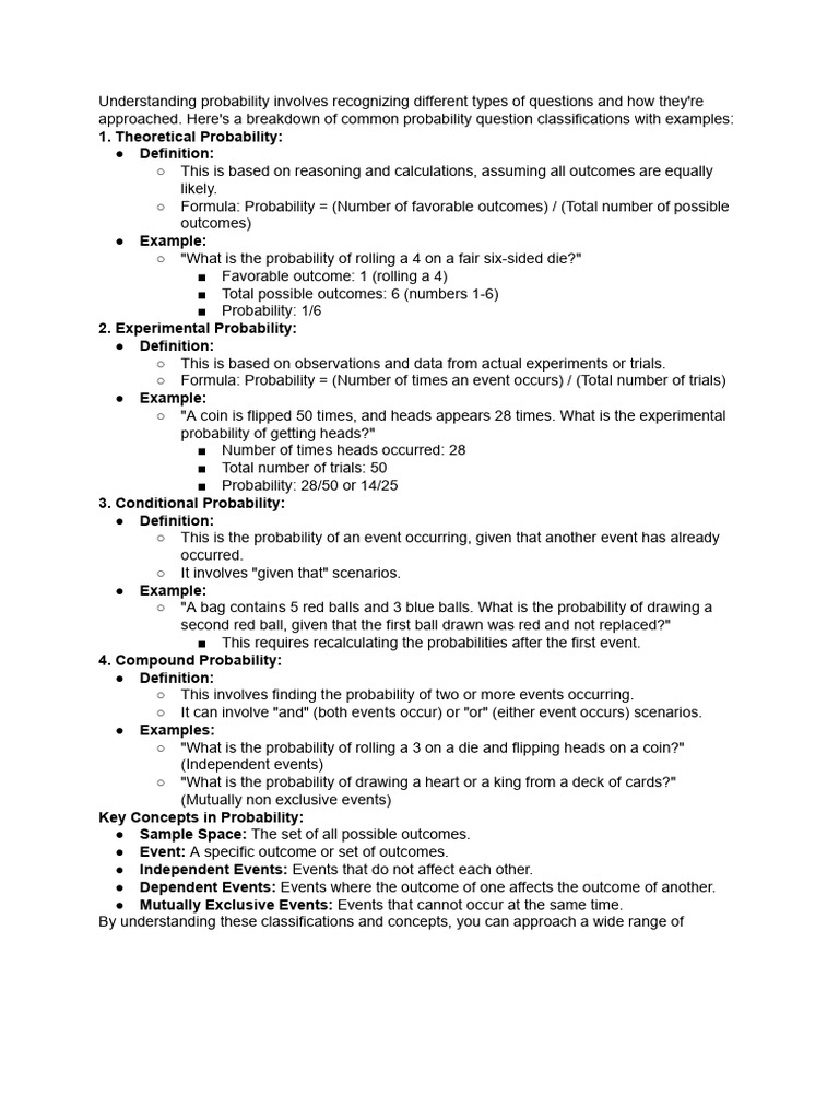 Types of Probability Explained | PDF | Probability | Statistical Theory