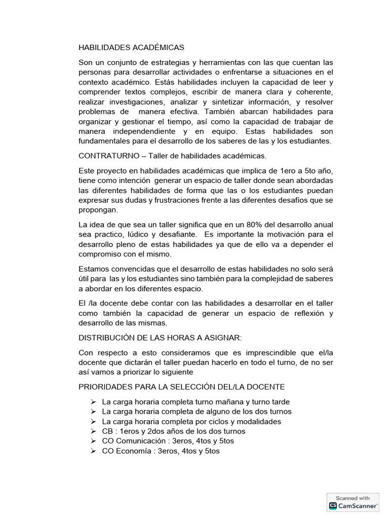 Proyecto Habilidades Academicas | PDF | Comunicación humana | Aprendizaje