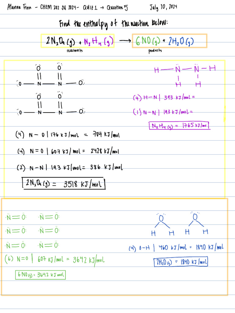 Quiz 1- CHEM202SU Alanna Finn | PDF