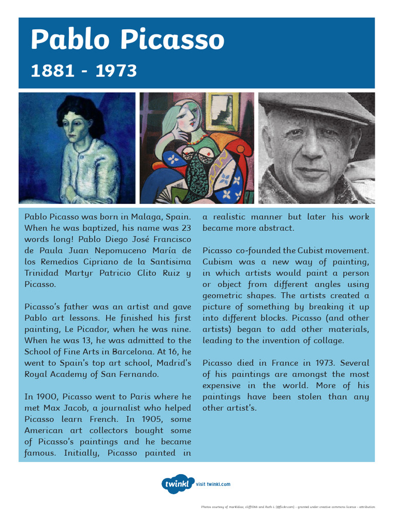 Pablo Picasso: or Object From Different Angles Using | PDF