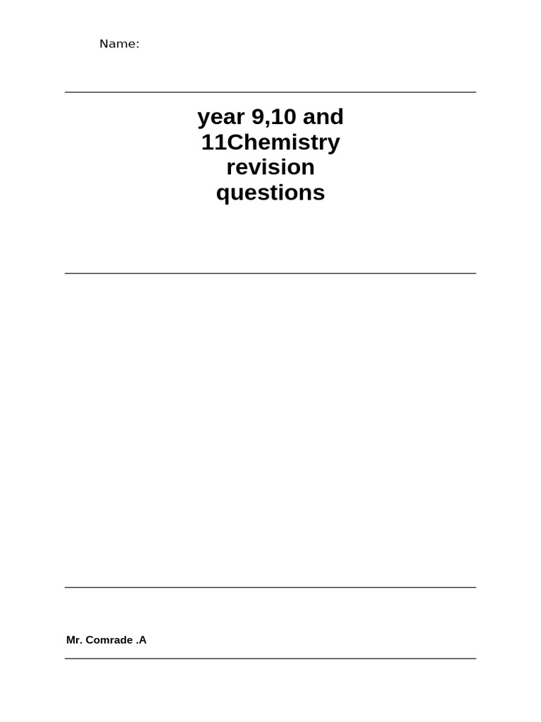 Chemistry Workbook | PDF | Atoms | Chemical Elements