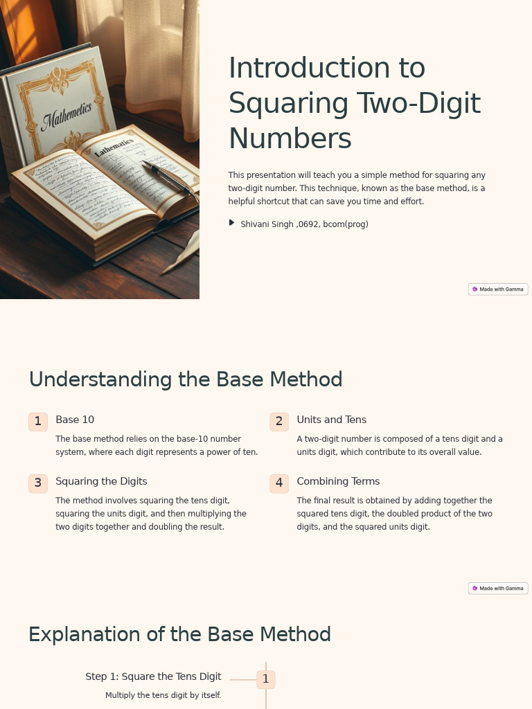 Squaring Two-Digit Numbers Simplified | PDF | Mathematics | Applied ...