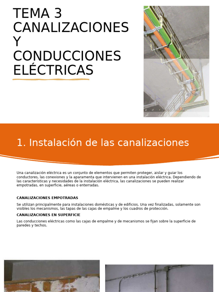 Tema 3 - Canalizaciones y Conducciones Eléctricas | PDF | Ingeniería de Edificación | Bienes ...