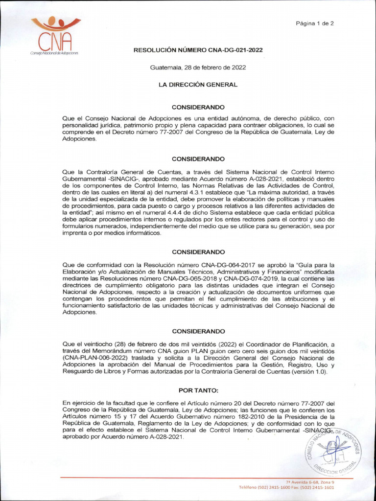 Manual Procedimientos Libros Formas CGC | PDF