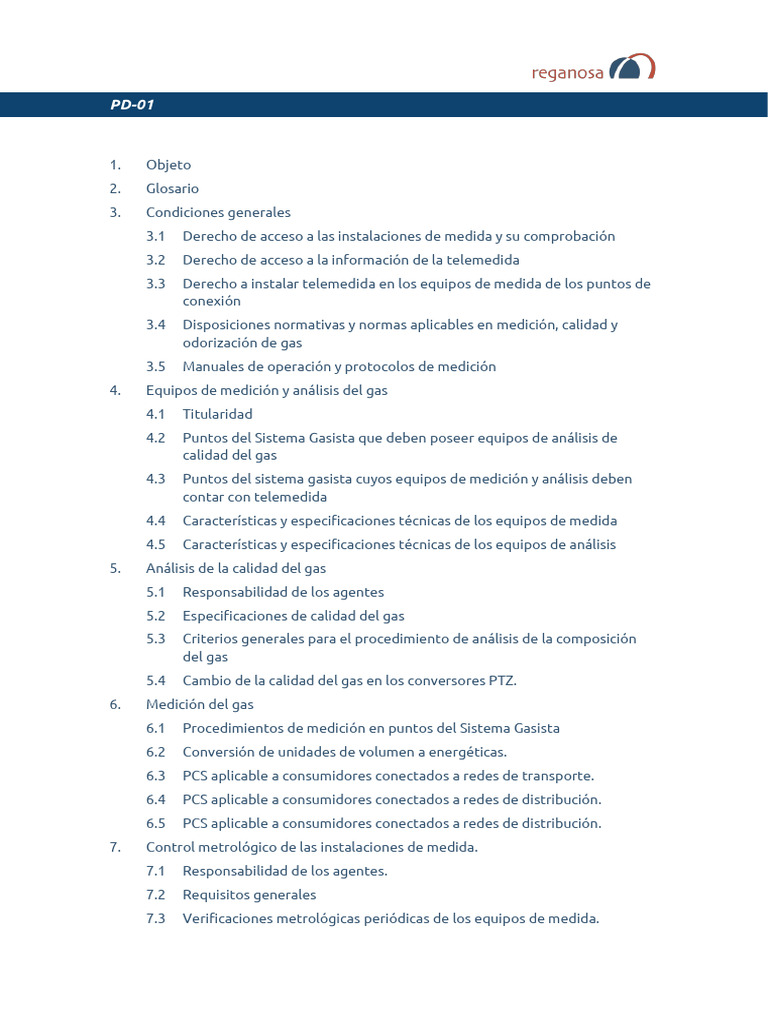 PD - 01 Espana | PDF | Gas natural licuado | Medición