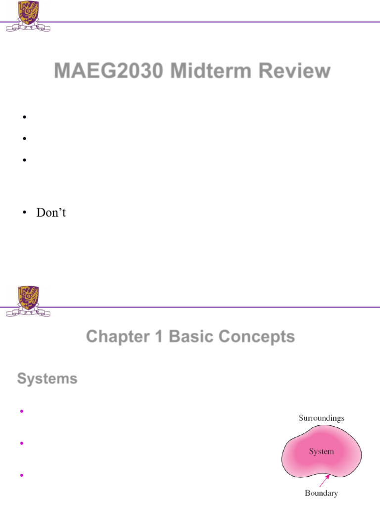 MAEG2030 Midterm Review | PDF | Heat | Heat Transfer