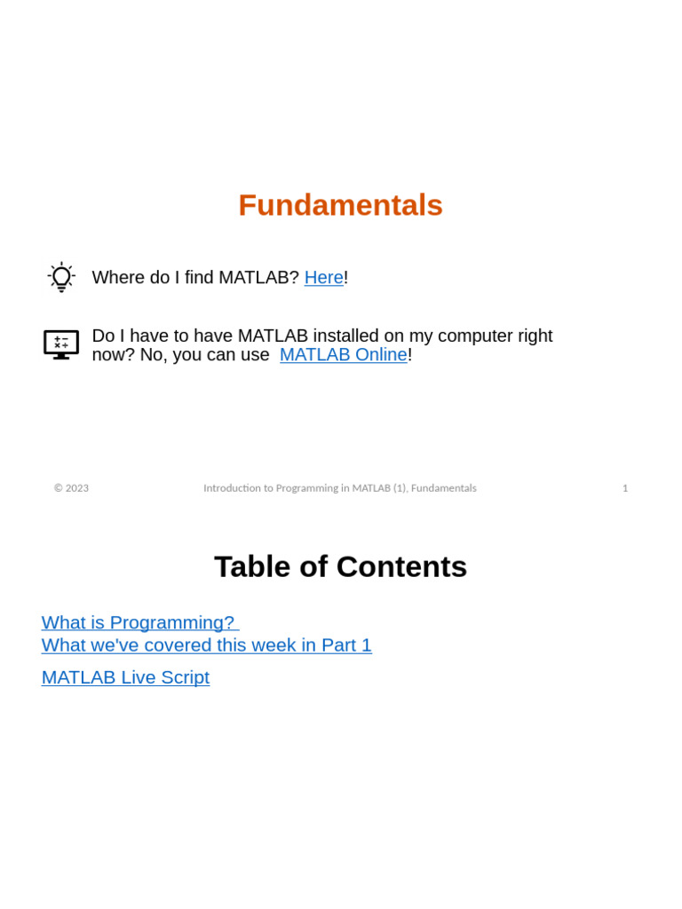 Week 1 Part 1 Fundamentals | PDF | Computer Programming | Algorithms