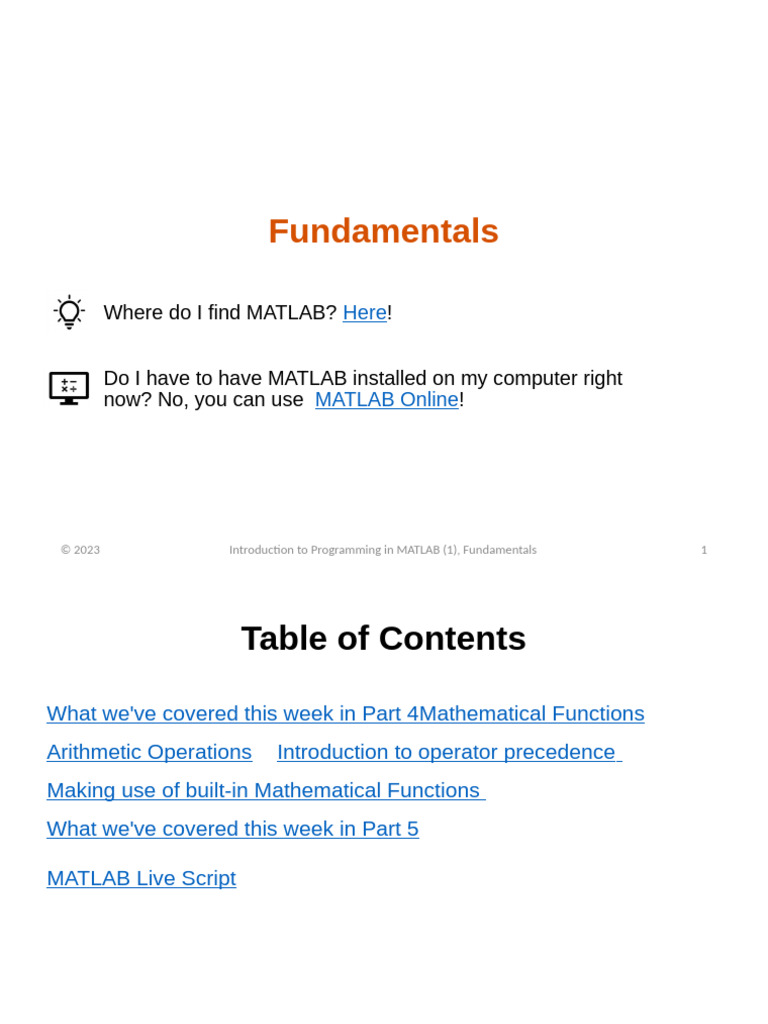 Week 1 Part 5 Fundamentals | PDF | Function (Mathematics) | Arithmetic