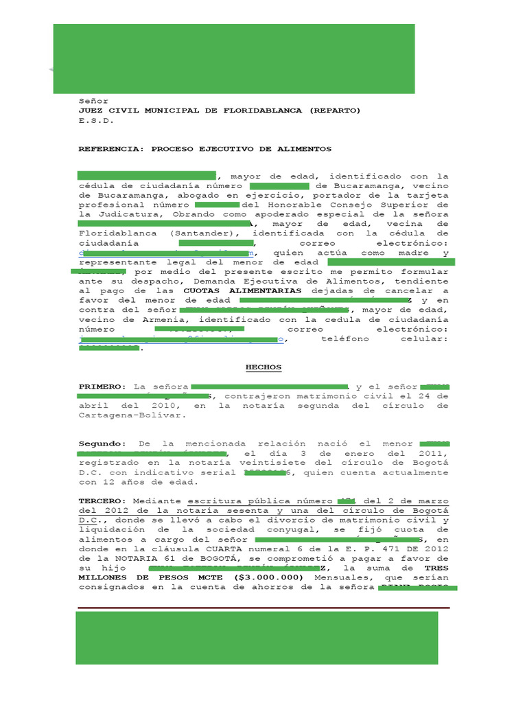 Demanda y Anexos Diana Rocío Alvarez Ochoa - Juan Carlos Pinzón ...