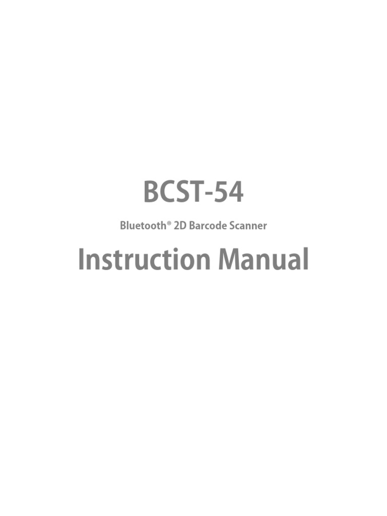 BCST-54 Complete Manual EN | PDF | Barcode | Bluetooth