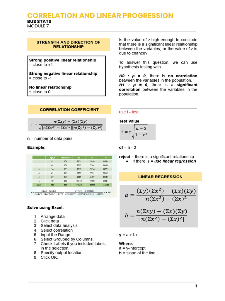 Correlation and Linear Progression | PDF | Regression Analysis | Statistics
